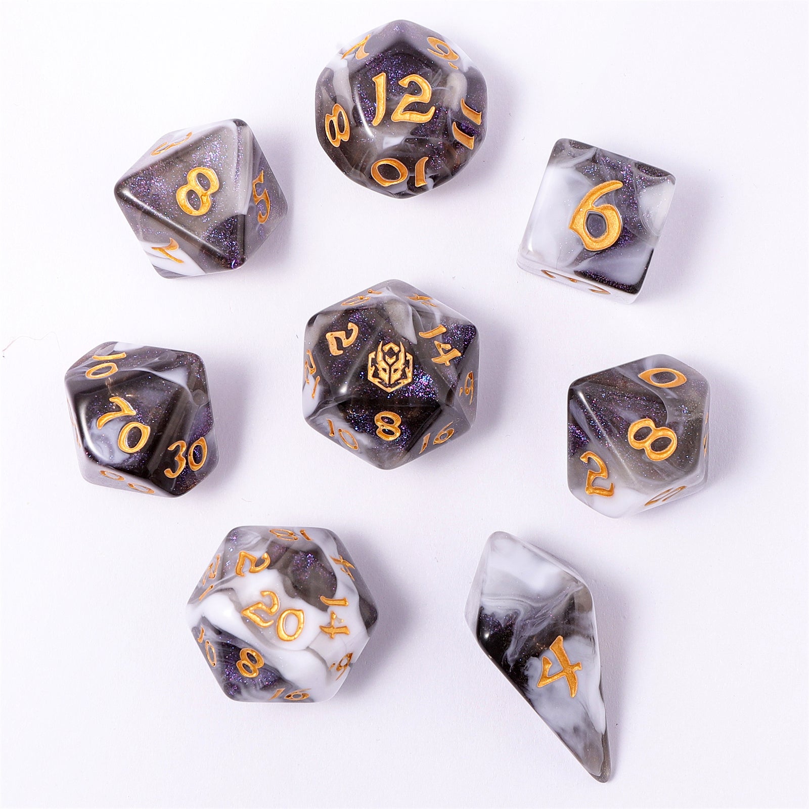 8 PCS Polyhedral RPG Dice set - Wraith Shadow – HYMGHO Dice